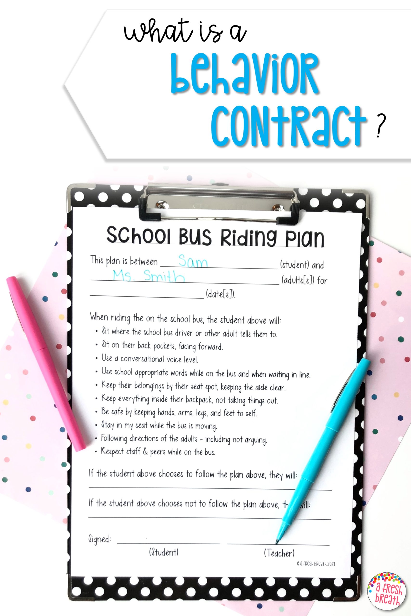 Behavioral Contract for Students 101 - A Fresh Breath on Teaching