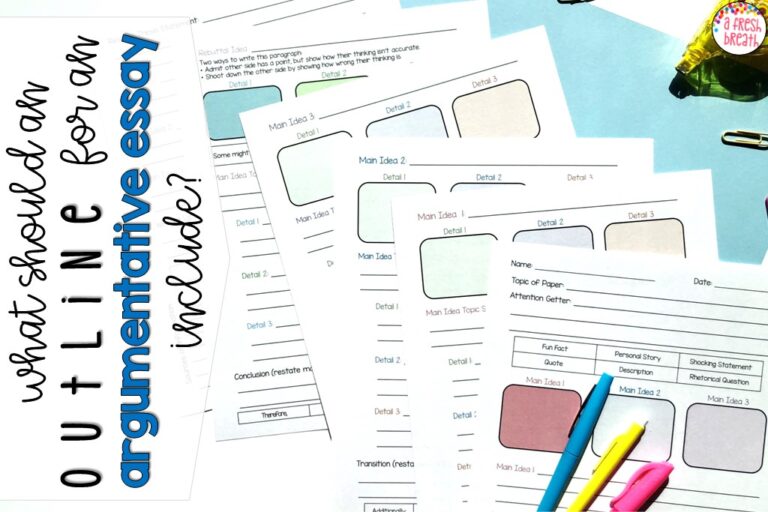 Teaching Writing: Outline for An Argumentative Essay - A Fresh Breath ...