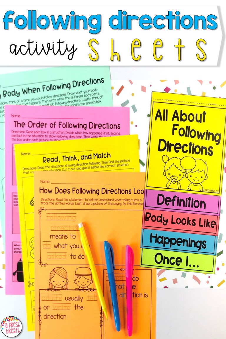 5 Simple Following Directions Exercises for Young Learners - A Fresh ...